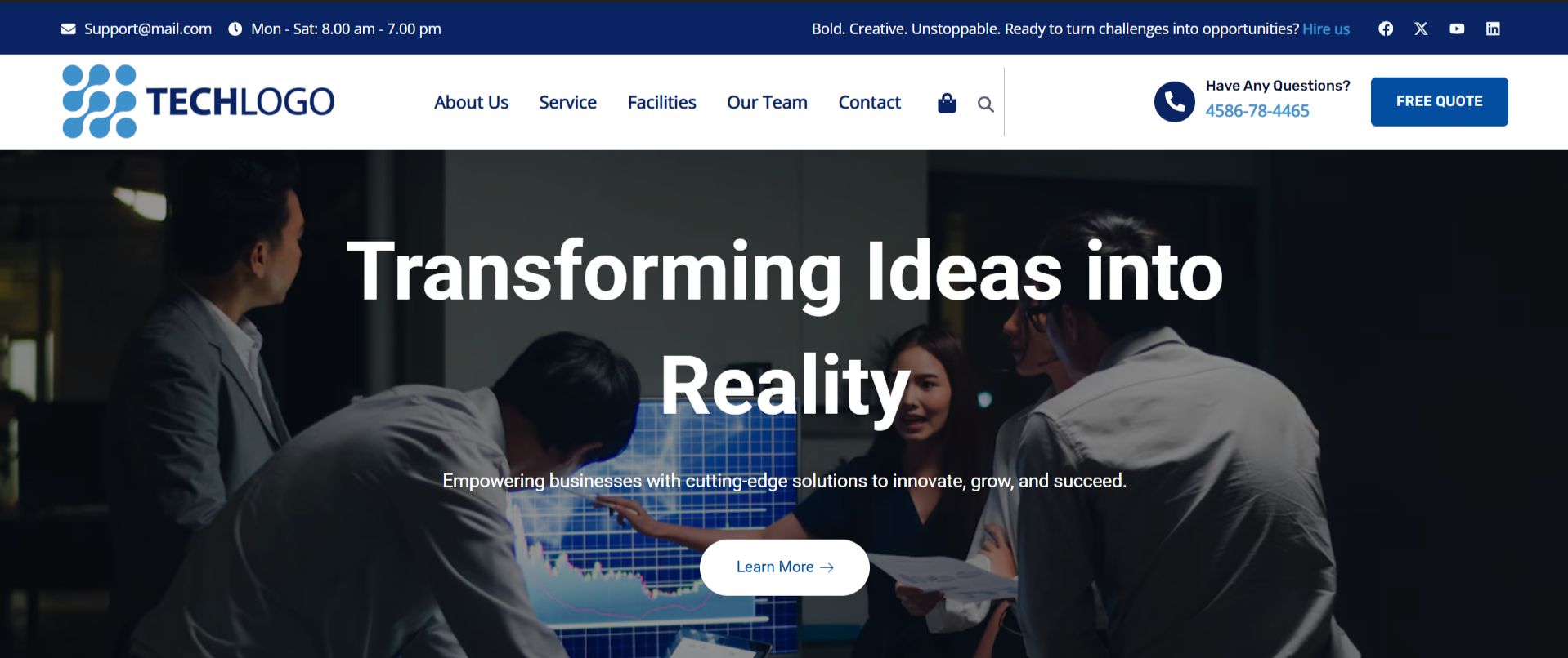 Header Elementor Templates [Free Download] | Aero Business Solutions