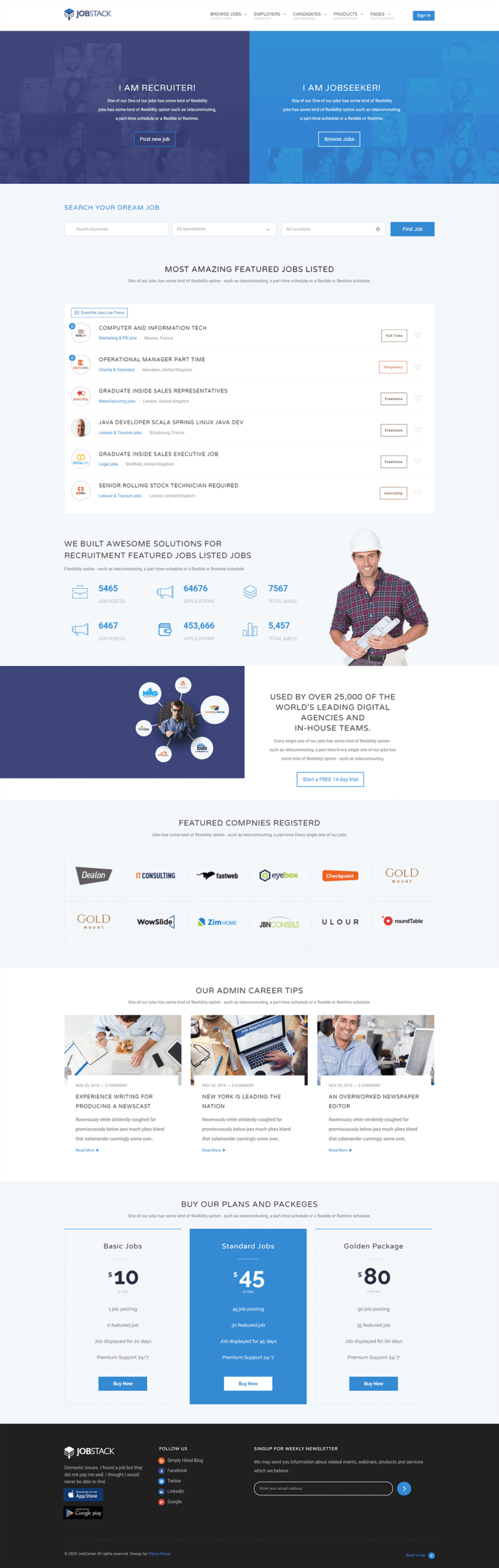 Top 10+ Job Portal Website Templates & Live Demo | Job Portal Website ...