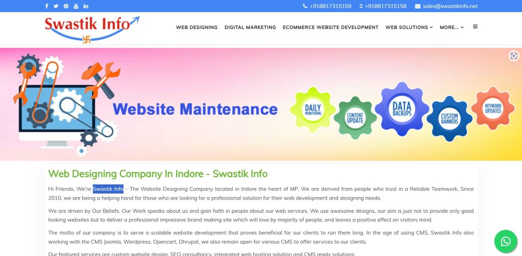Top 10 Website Design Companies In Indore [2025] | Aero Business Solutions